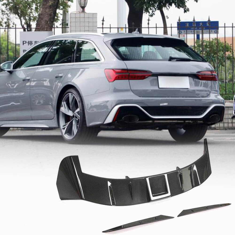 Audi RS6 C8 Dry Carbon Fiber Rear Roof Spoiler & Window Wing Lip