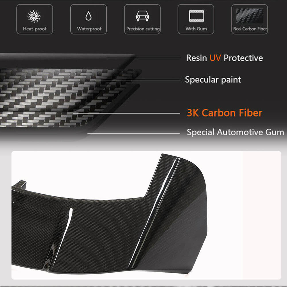 Audi RS6 C8 Dry Carbon Fiber Rear Roof Spoiler & Window Wing Lip