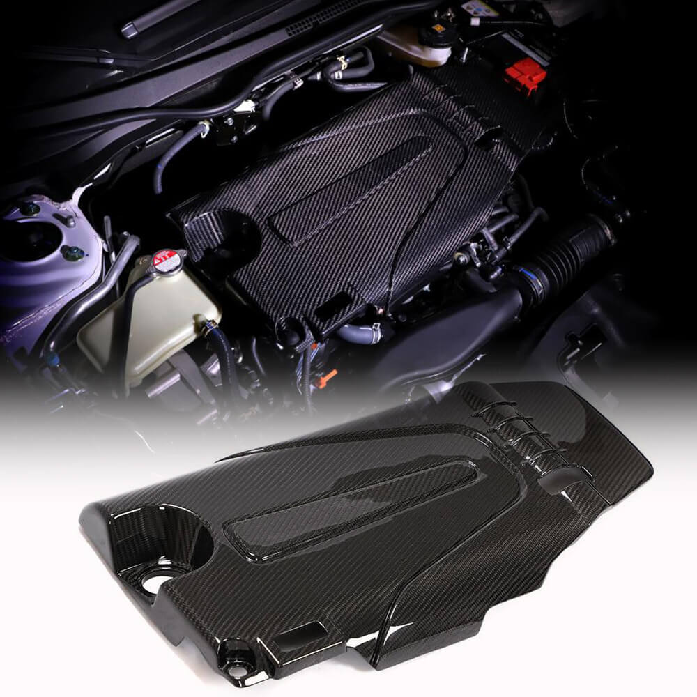 Honda Civic 10th 2016-2021 Engine Cover Trim Dry Carbon Fiber