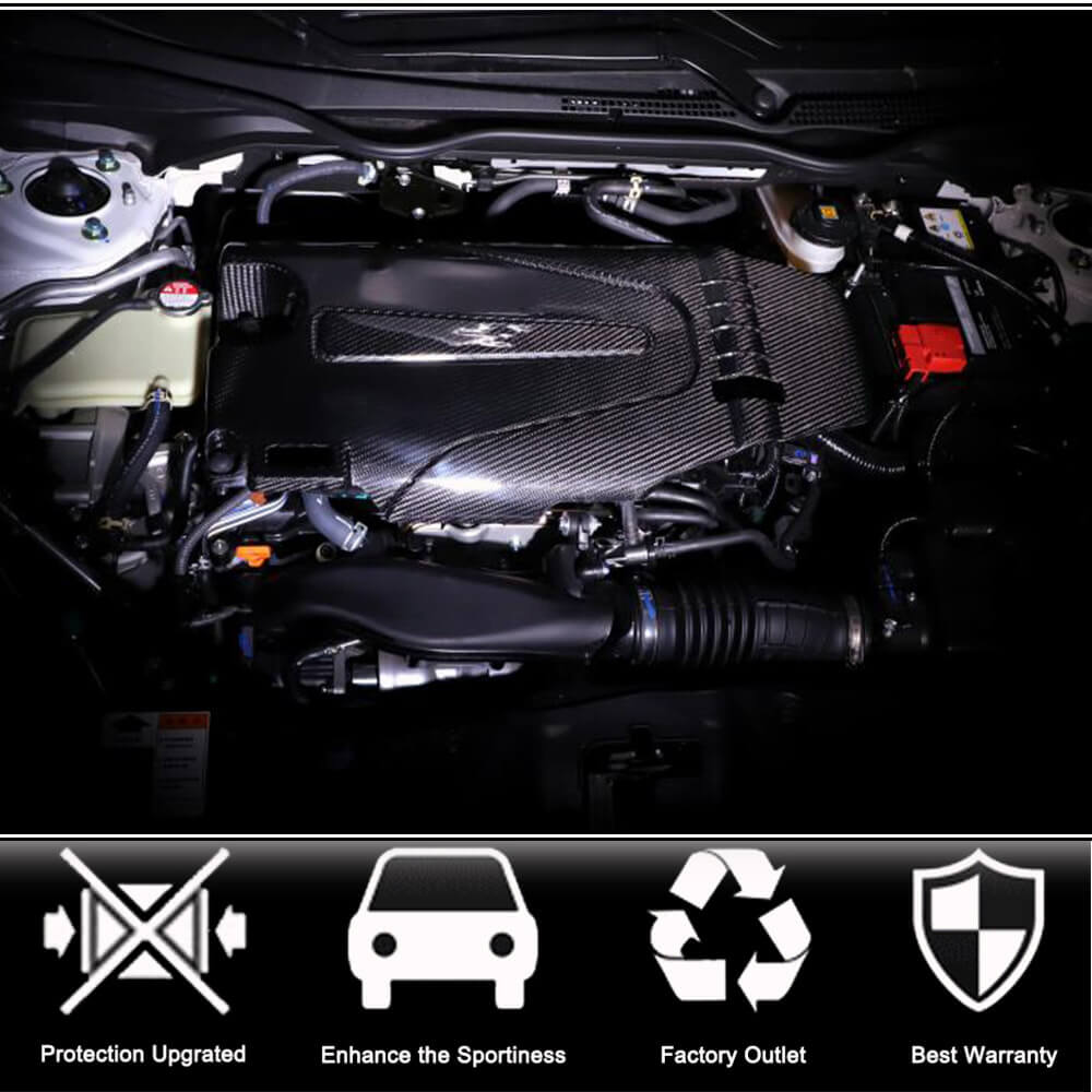 Honda Civic 10th 2016-2021 Engine Cover Trim Dry Carbon Fiber