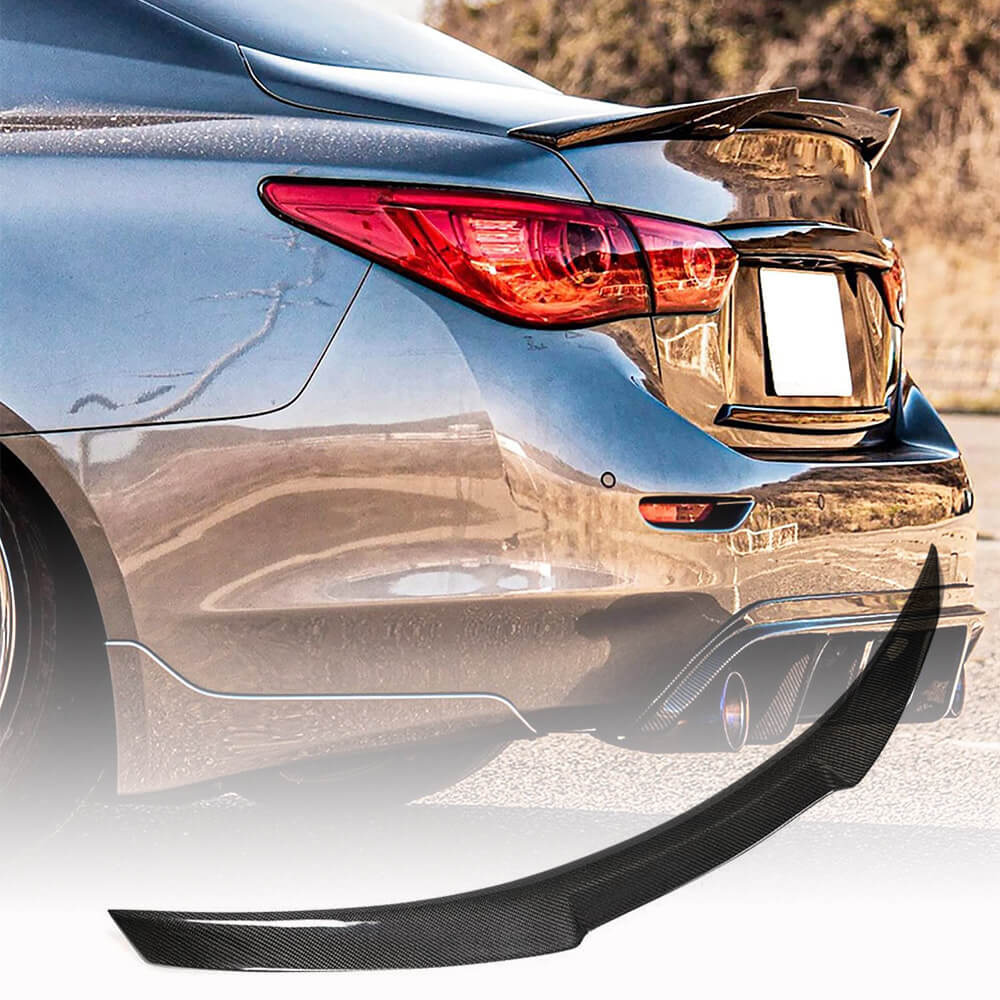 Infiniti Q50 Q50S Carbon Fiber Rear Trunk Spoiler & Wing& Lip | M4 Style