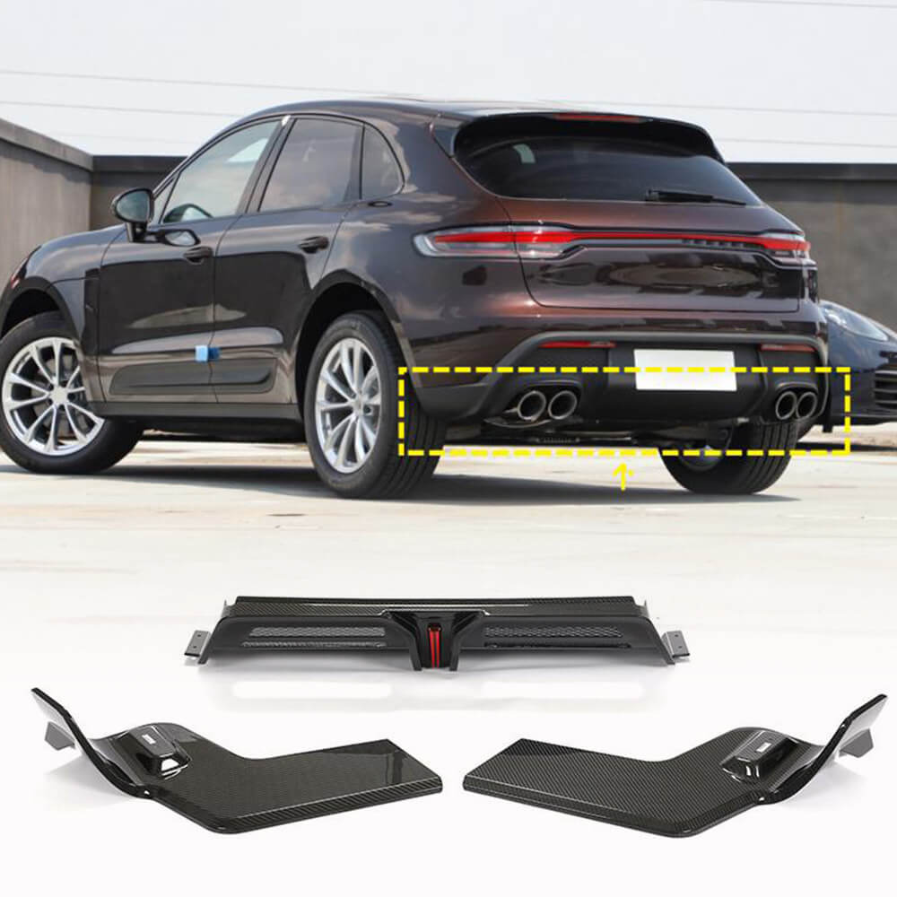Porsche Macan Carbon Fiber Rear Bumper Diffuser Lip | With Light ...