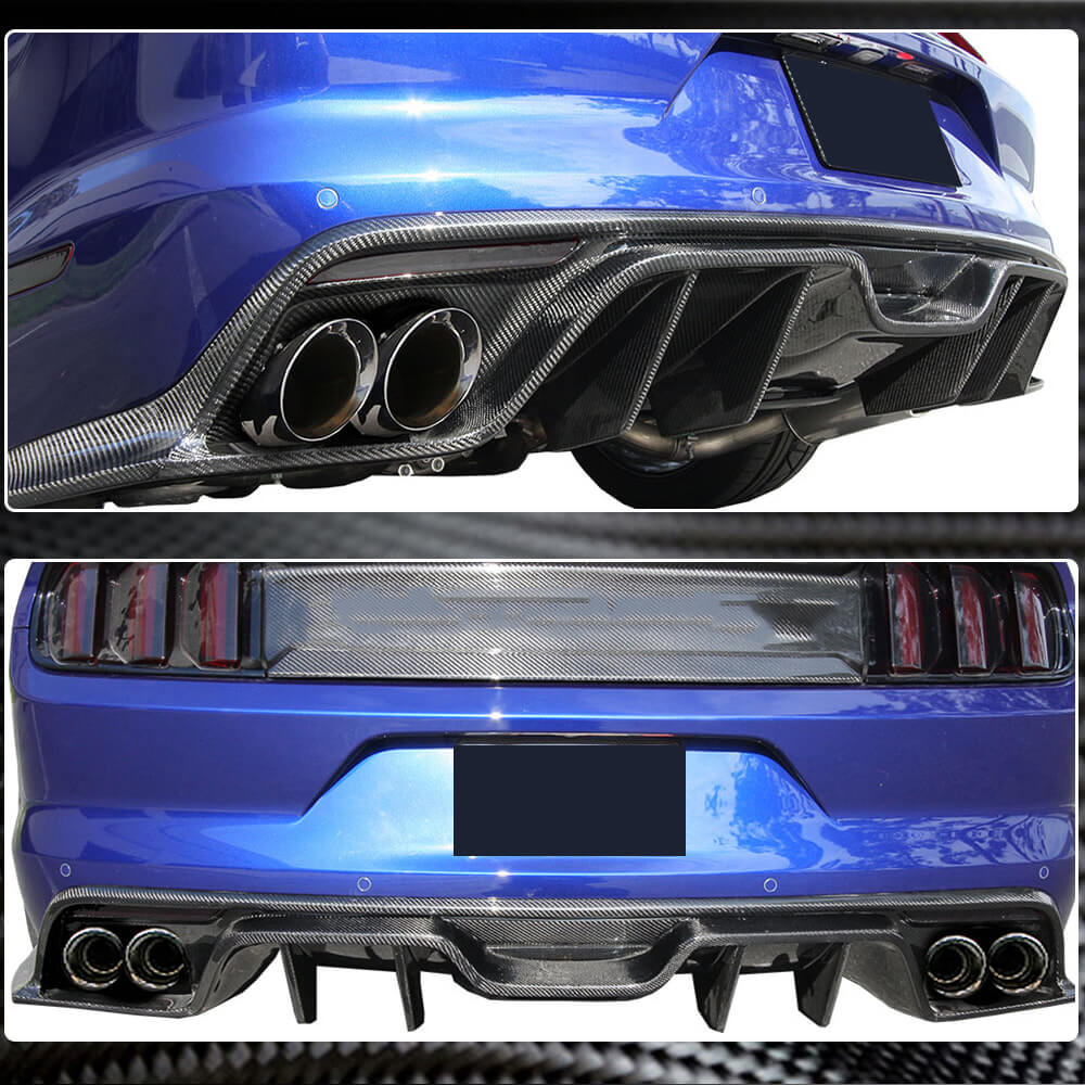 Ford Mustang V6 V8 Carbon Fiber Rear Bumper Diffuser | Exterior Mods