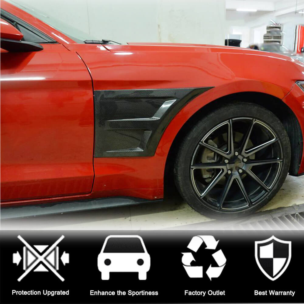 Ford Mustang V6 V8 GT 2015-2020 Side Fender Vents Carbon Fiber | Ahacarbon