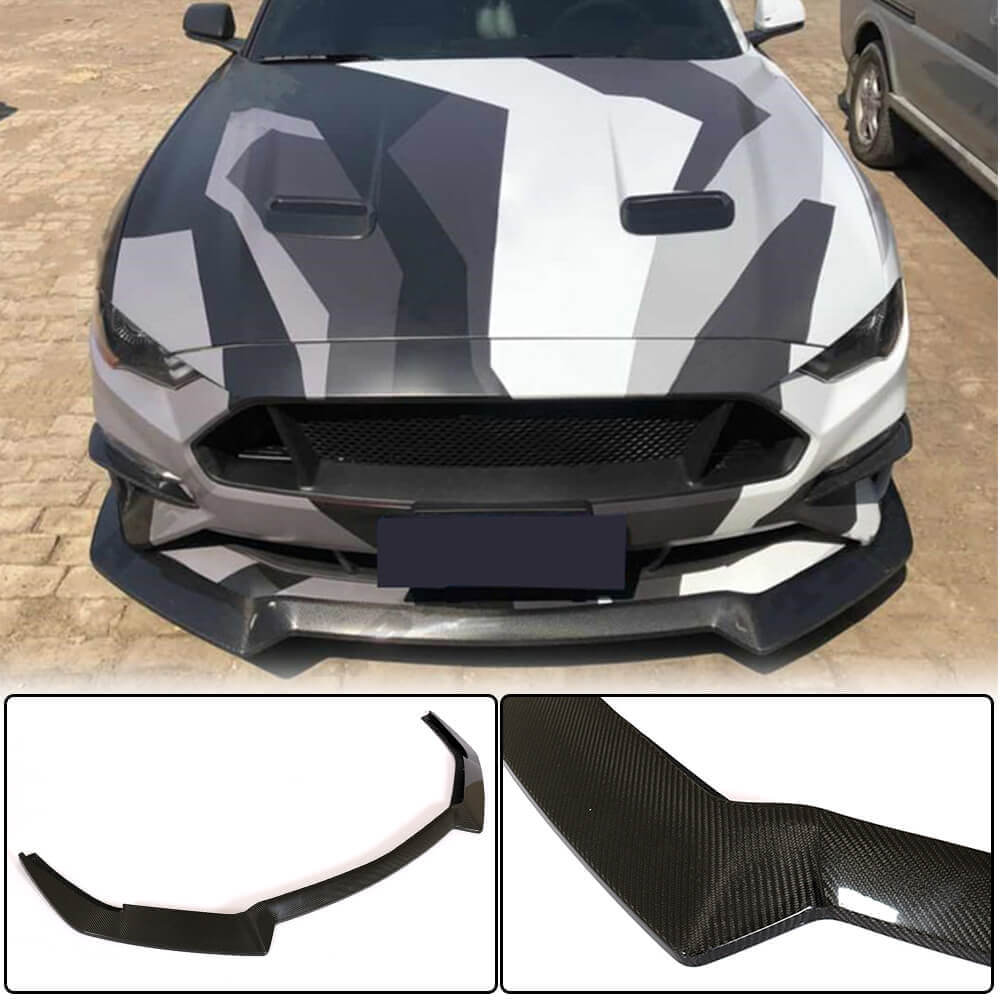Ford Mustang V8 Carbon FiberFront Bumper Lip Spoiler | Exterior Mods