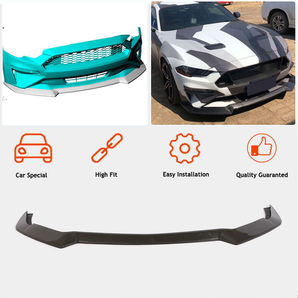 Ford Mustang V8 Carbon FiberFront Bumper Lip Spoiler | Exterior Mods