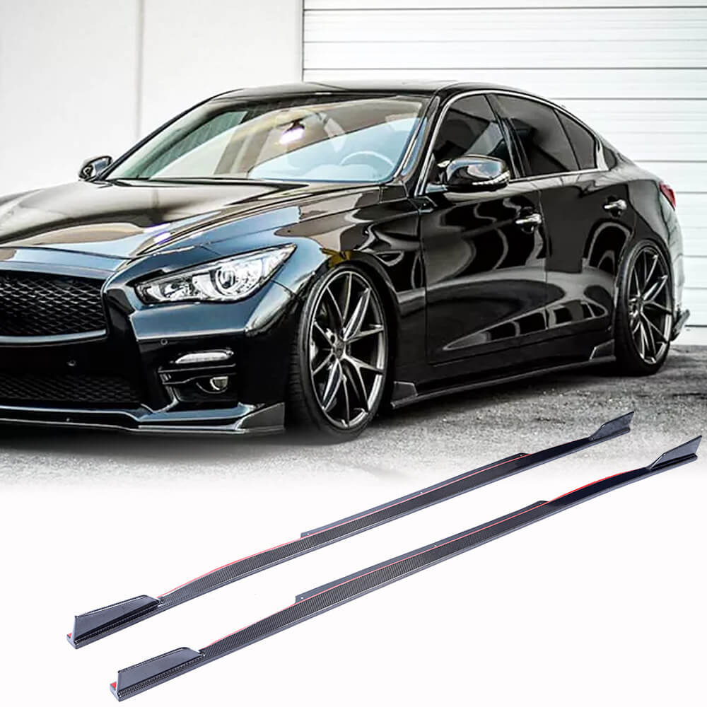 Infiniti Q50 Carbon Fiber Side Skirts Extension Lip | Exterior Mods