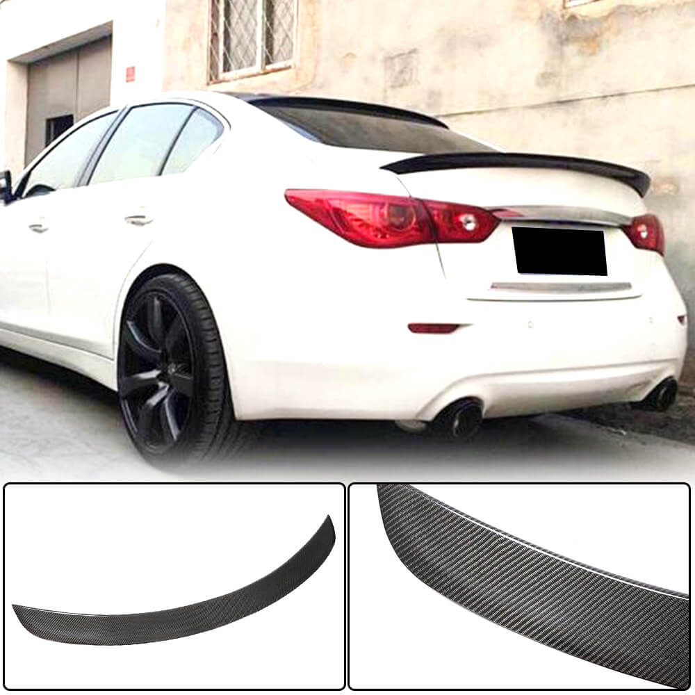Infiniti Q50 Carbon Fiber Rear Trunk Spoiler Wing Lip | Exterior Mods