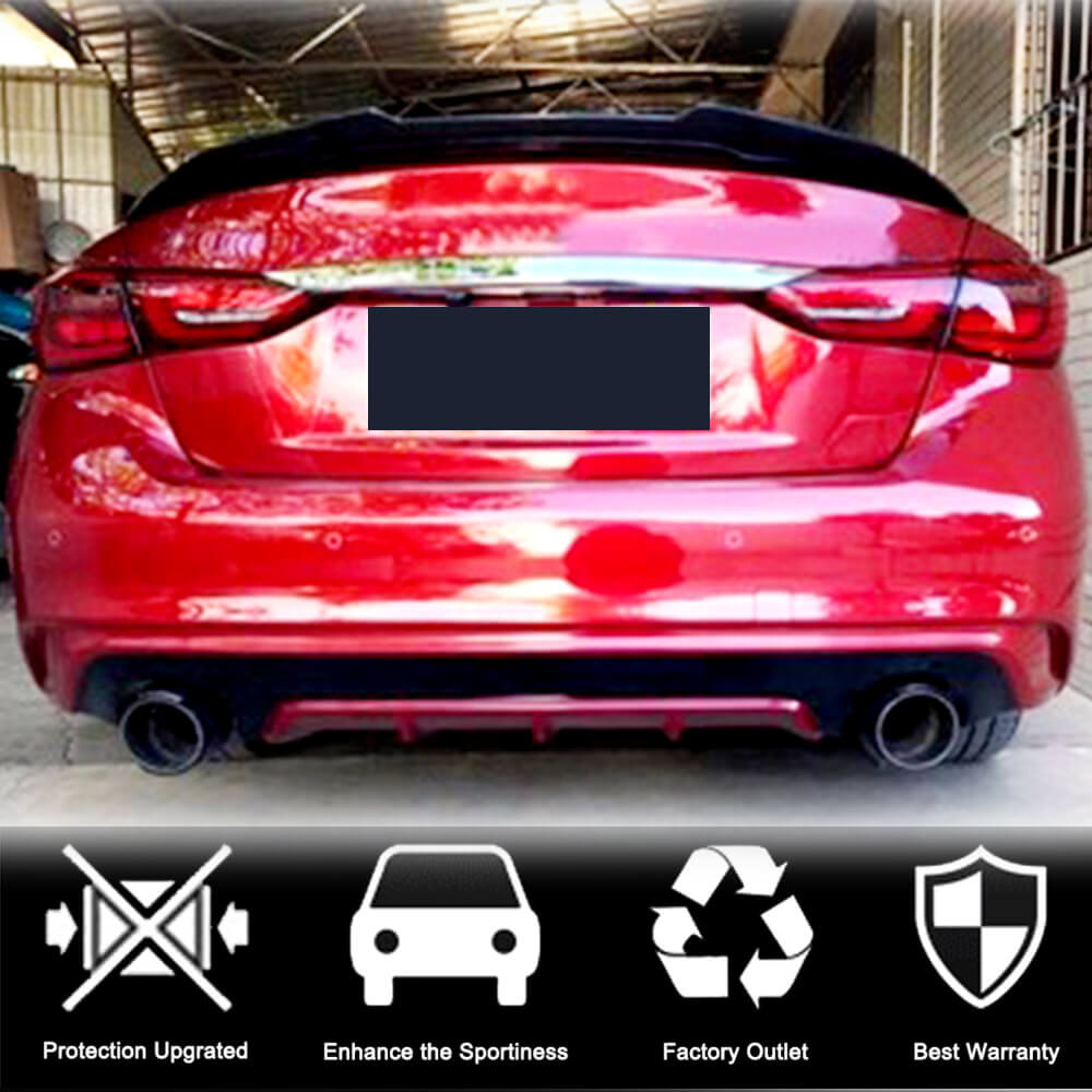 Infiniti Q50 Genuine Carbon Fiber Rear Trunk Spoiler Wing | PSM Style ...