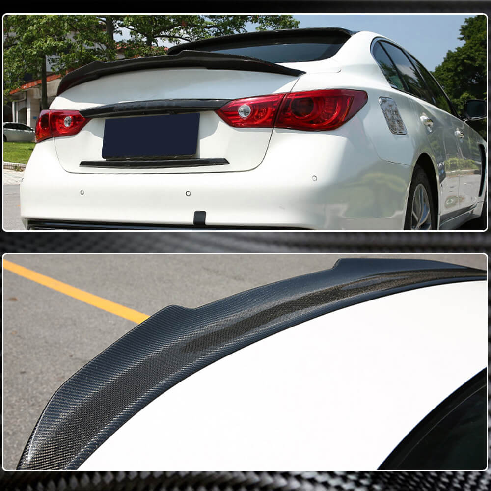 Infiniti Q50 Genuine Carbon Fiber Rear Trunk Spoiler Wing | PSM Style ...