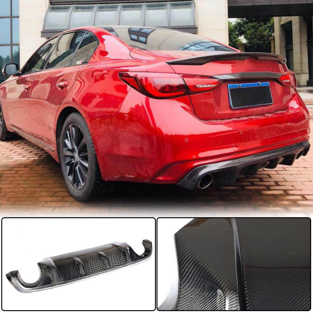 Infiniti Q50 Carbon Fiber Rear Diffuser Valance Lip | Exterior Mods