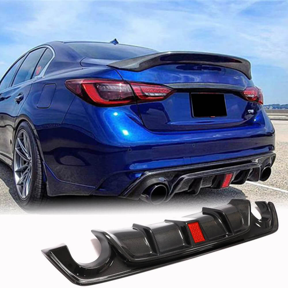 Infiniti Q50 Q50S Carbon Fiber Rear Bumper Diffuser Lip | Exterior Mods ...