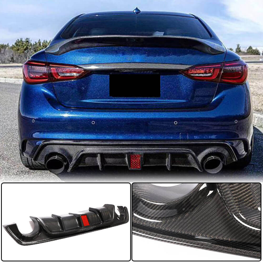 Infiniti Q50 Q50S Carbon Fiber Rear Bumper Diffuser Lip | Exterior Mods ...