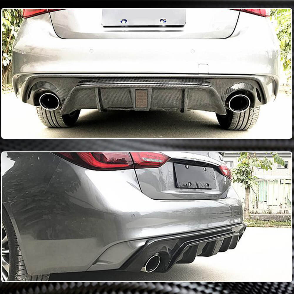 Infiniti Q50 Q50S Carbon Fiber Rear Bumper Diffuser Lip | Exterior Mods ...