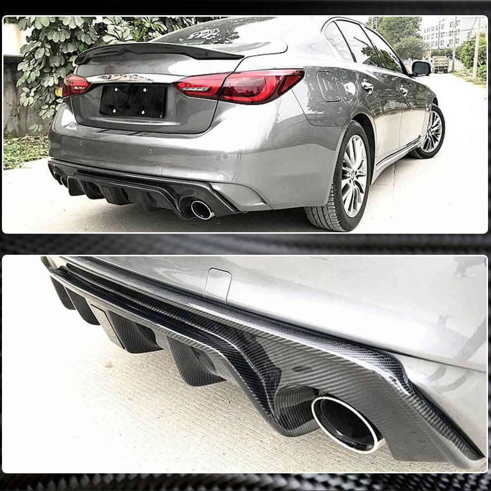 Infiniti Q50 Q50S Carbon Fiber Rear Bumper Diffuser Lip | Exterior Mods ...