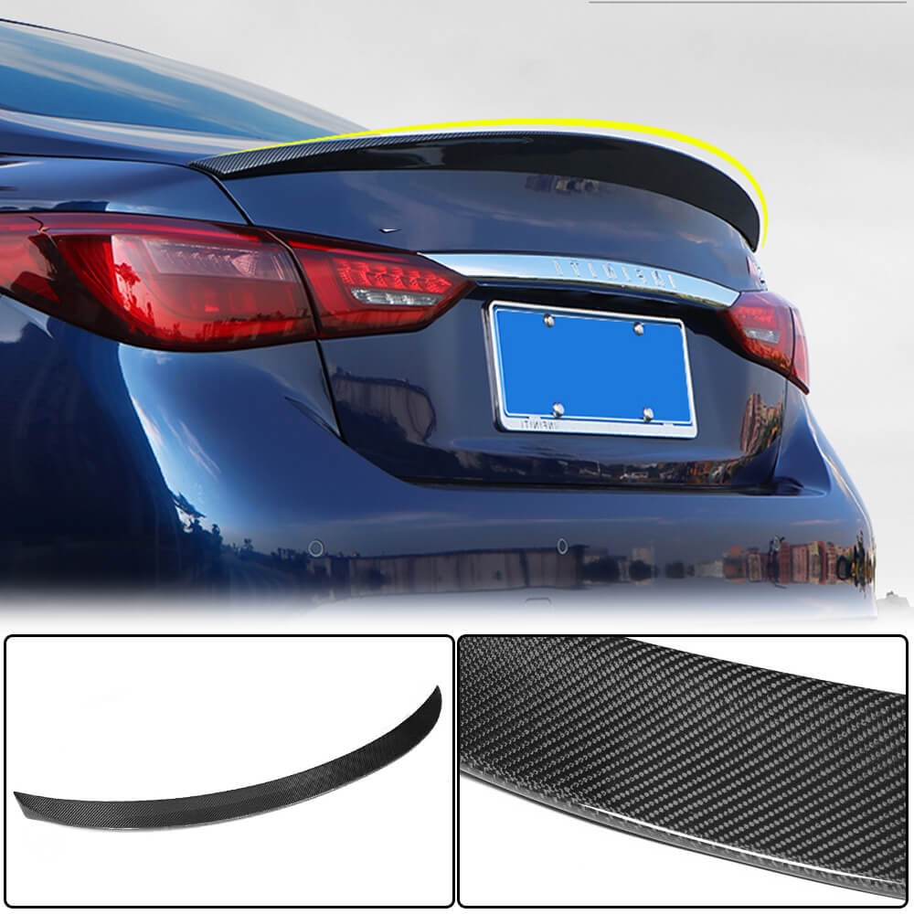 Infiniti Q50 Carbon Fiber Rear Trunk Spoiler Wing Lip | Exterior Mods