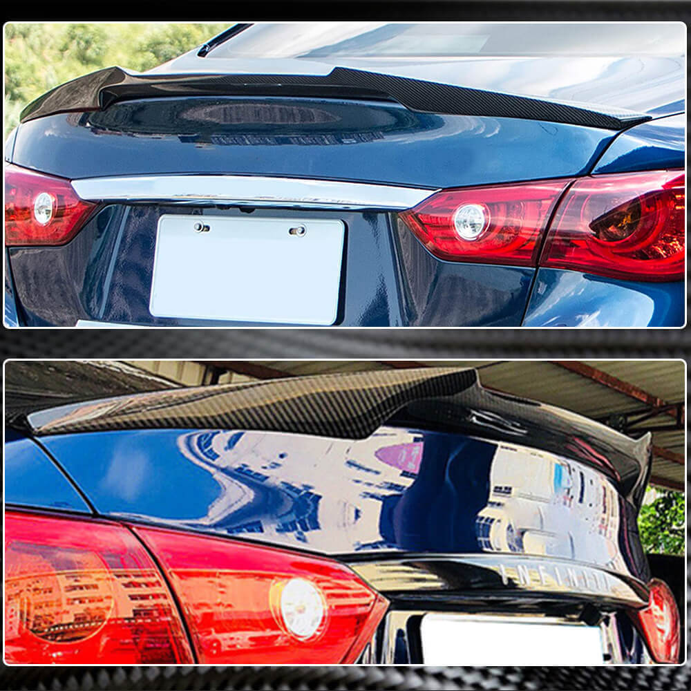 Infiniti Q50 Q50S Carbon Fiber Rear Trunk Spoiler & Wing& Lip | M4 Style