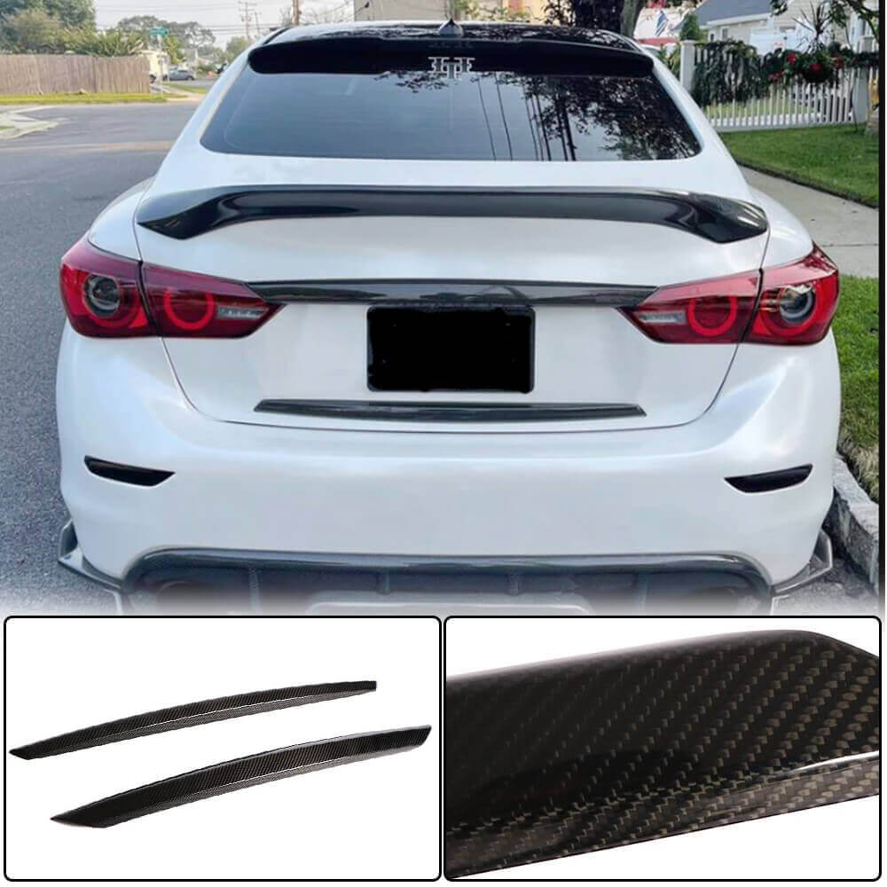Infiniti Q50 Carbon Fiber Rear Trunk Plate Cover Trim | Exterior Mods