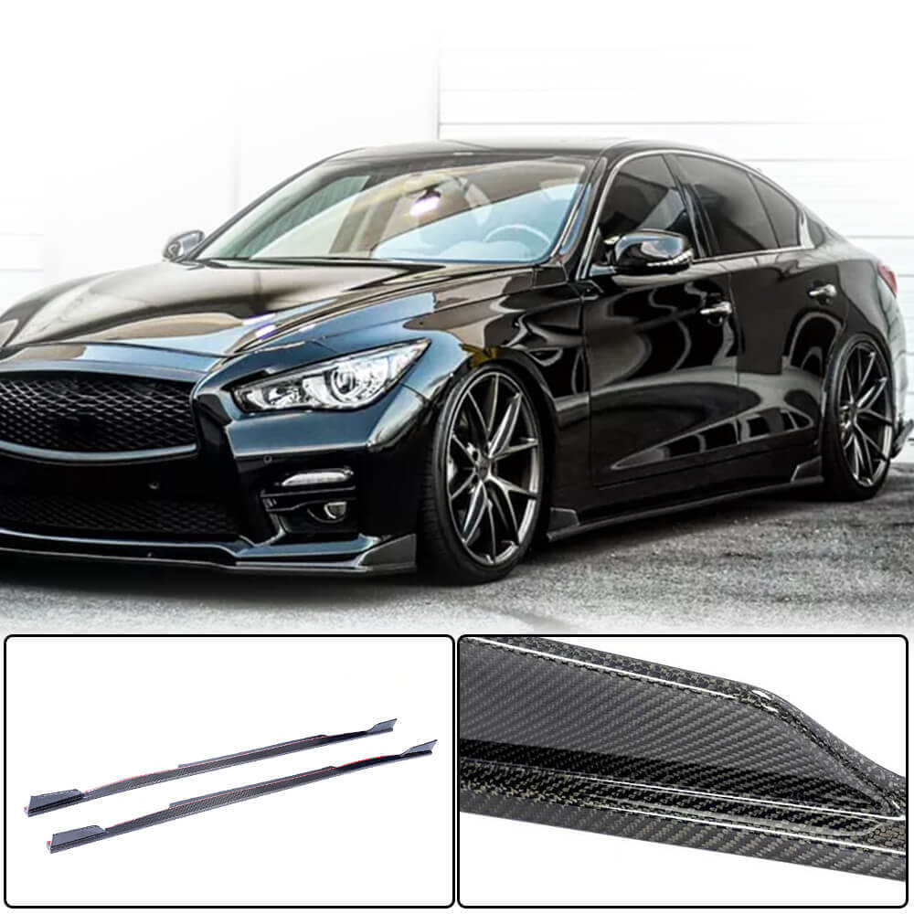 Infiniti Q50 Carbon Fiber Side Skirts Extension Lip | Exterior Mods