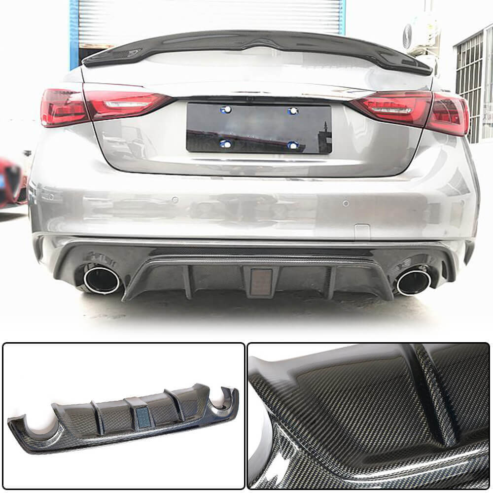 Infiniti Q50 Q50S Carbon Fiber Rear Bumper Diffuser Lip | Exterior Mods ...