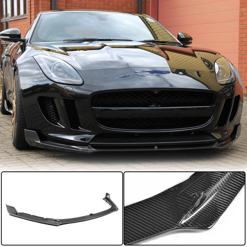 Jaguar F-TYPE Carbon Fiber Front Bumper Lip Spoiler | Exterior Mods