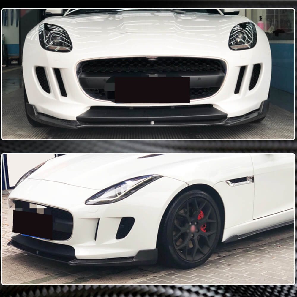 Jaguar F-TYPE Carbon Fiber Front Bumper Lip Spoiler | Exterior Mods