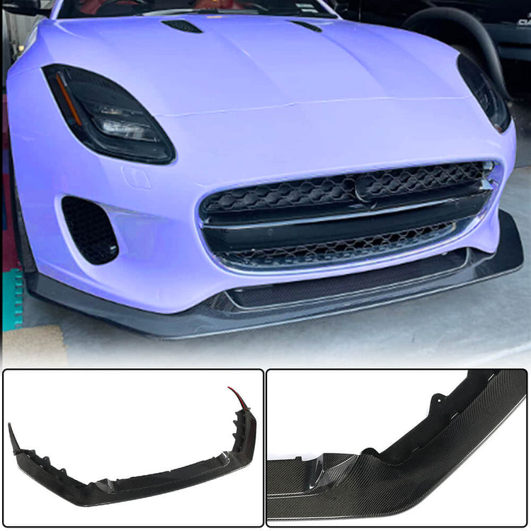Jaguar F-TYPE Carbon Fiber Front Bumper Lip Spoiler | Exterior Mods