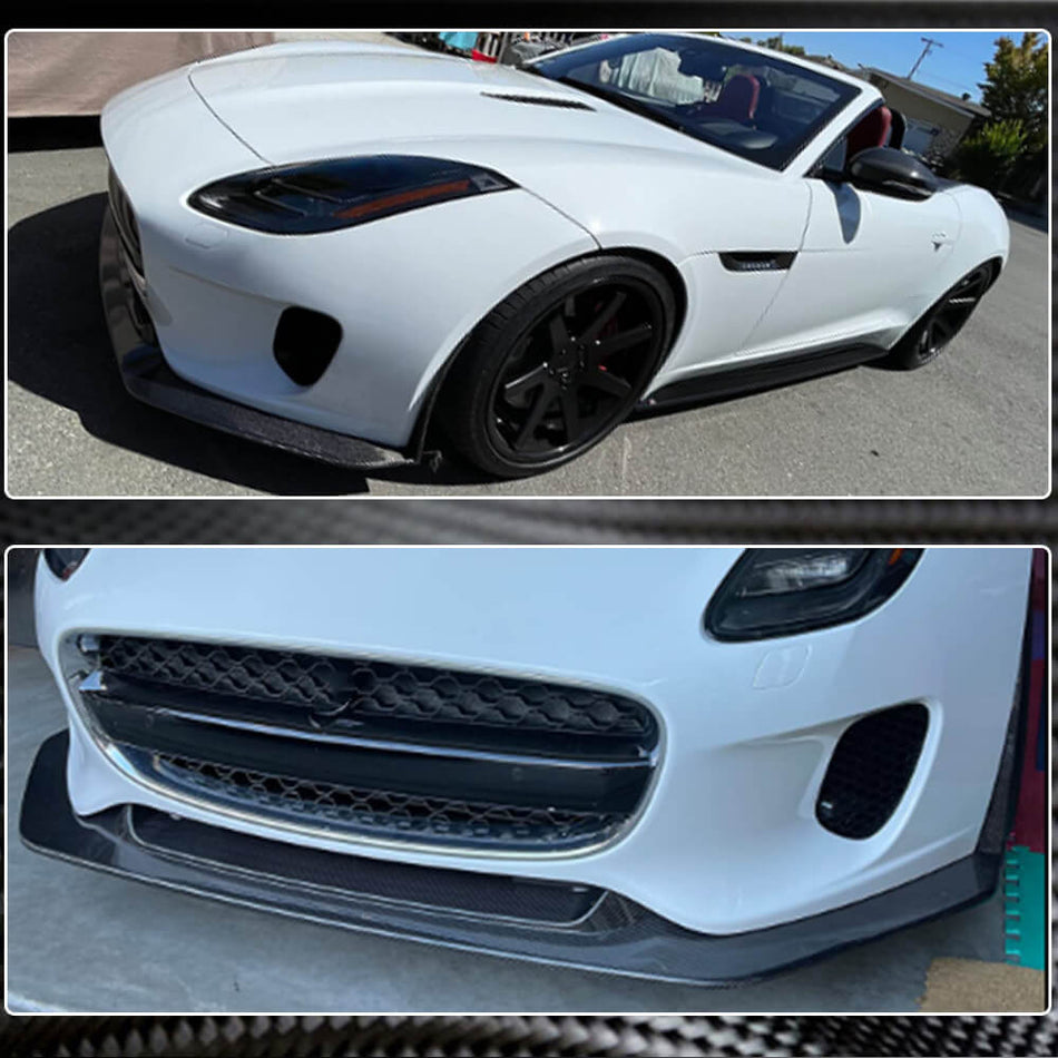 Jaguar F-TYPE Carbon Fiber Front Bumper Lip Spoiler | Exterior Mods
