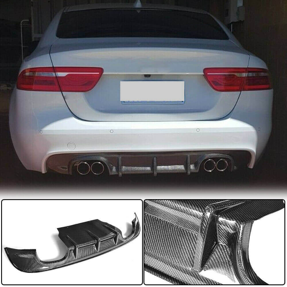 Jaguar XE X760 Carbon Fiber Rear Diffuser Lip | for Quad Exhaust Tips