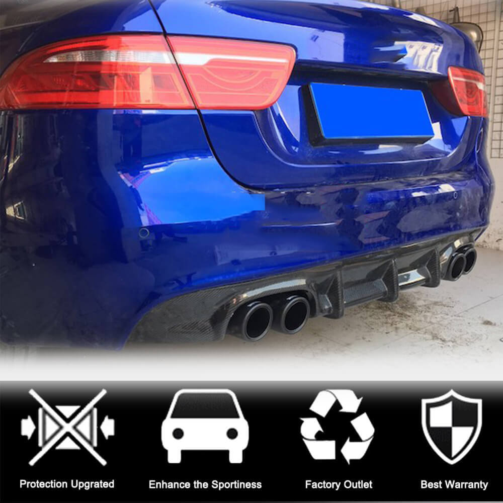 Jaguar XE X760 Carbon Fiber Rear Diffuser Lip | for Quad Exhaust Tips