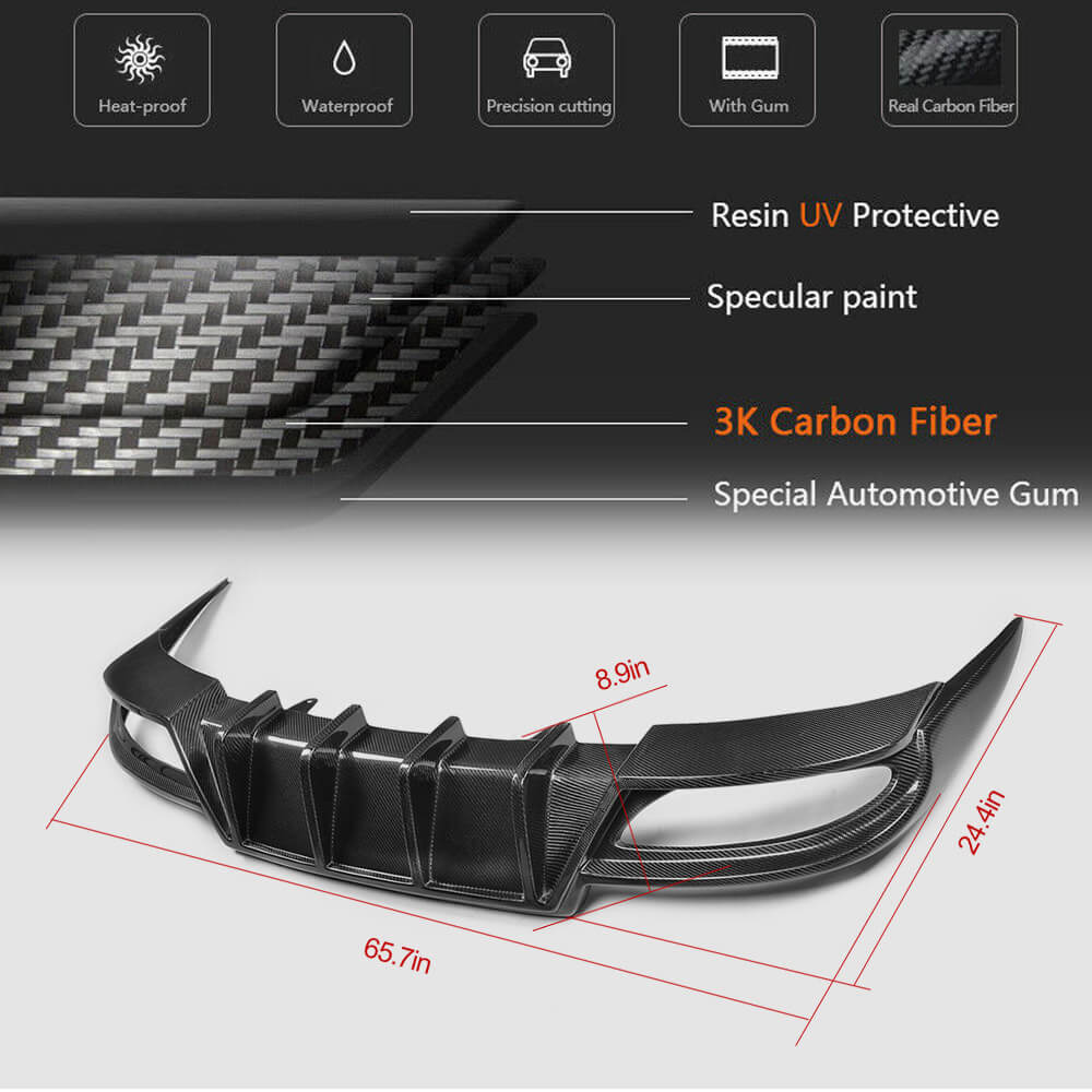 Lexus GS350 F Sport Carbon Fiber Rear Bumper Diffuser | Exterior Mods