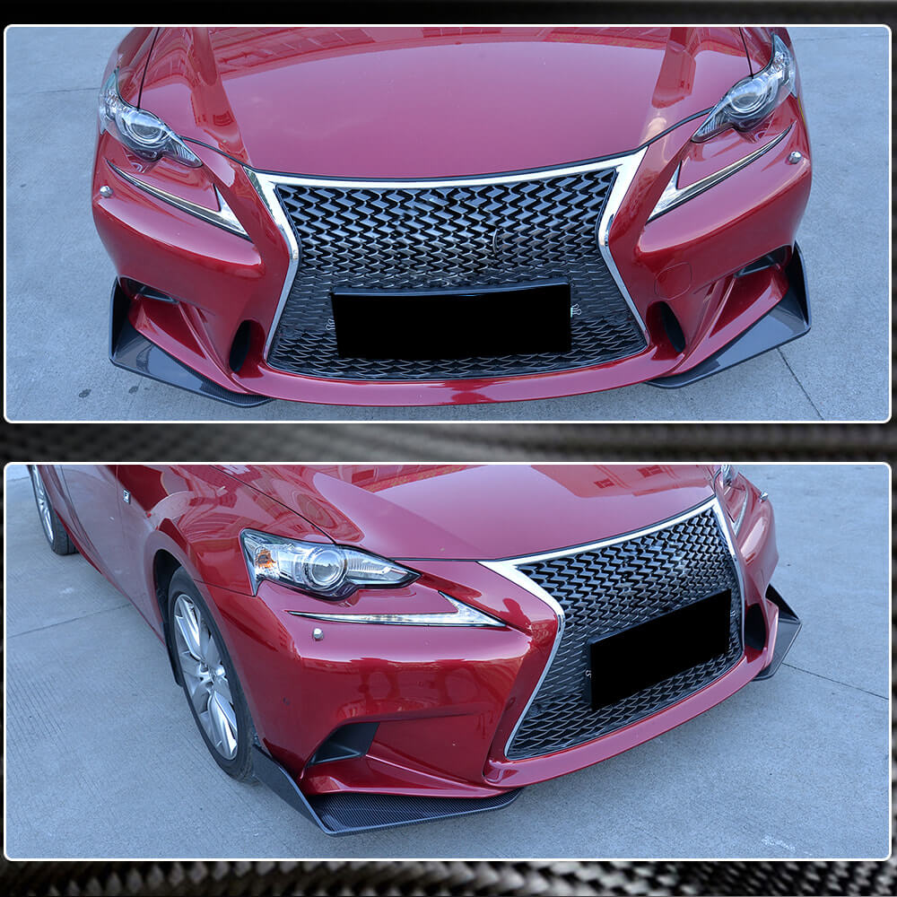 Lexus IS250 IS350 F Sport Carbon Fiber Front Bumper Apron Splitters ...