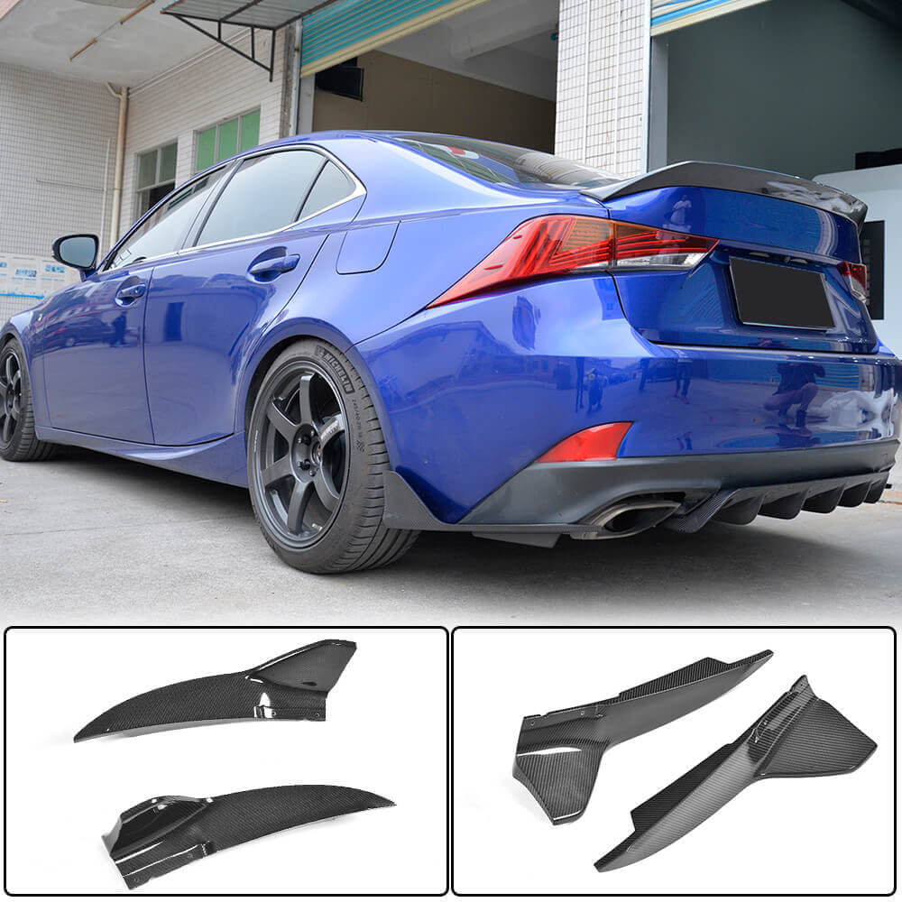 Lexus IS300 IS350 F Sport Carbon Fiber Rear Bumper Canard Splitter Flaps