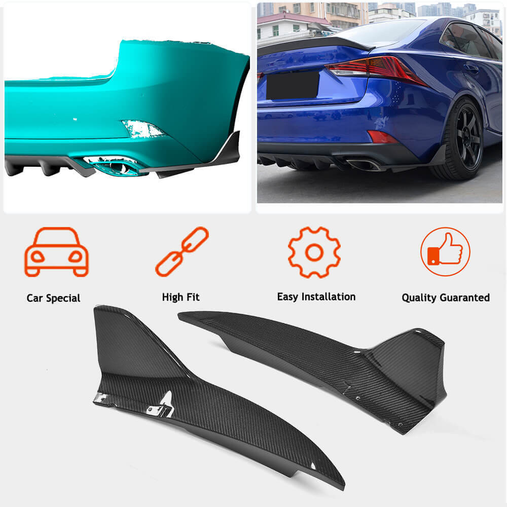 Lexus IS300 IS350 F Sport Carbon Fiber Rear Bumper Canard Splitter Flaps
