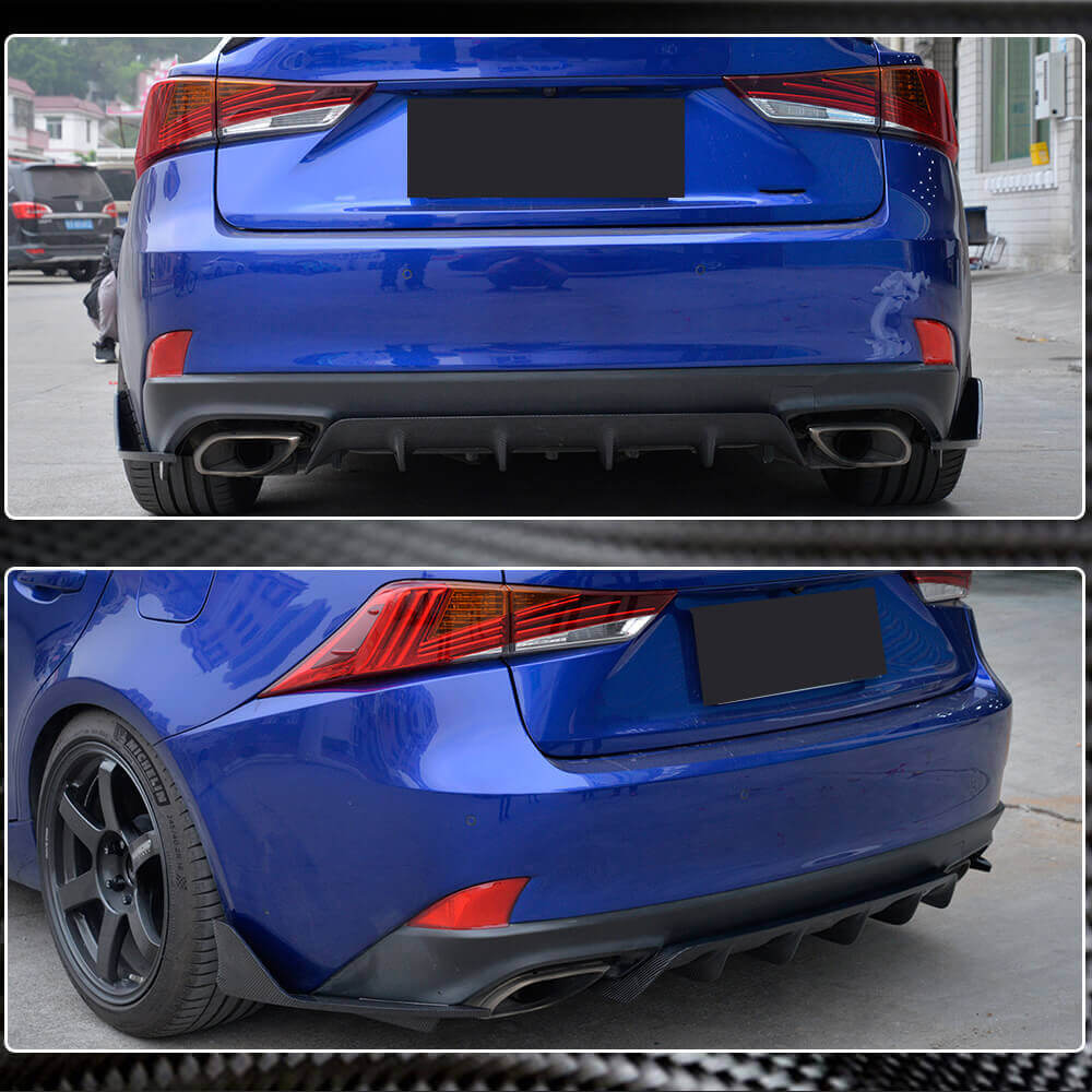Lexus IS300 IS350 F Sport Carbon Fiber Rear Bumper Canard Splitter ...