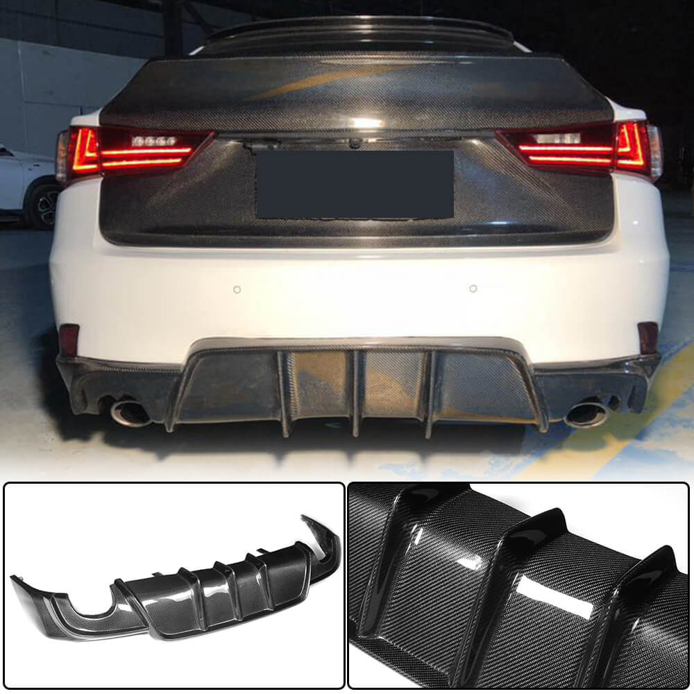 Lexus IS250 IS300 IS350 IS F Sport Carbon Fiber Rear Bumper Diffuser ...