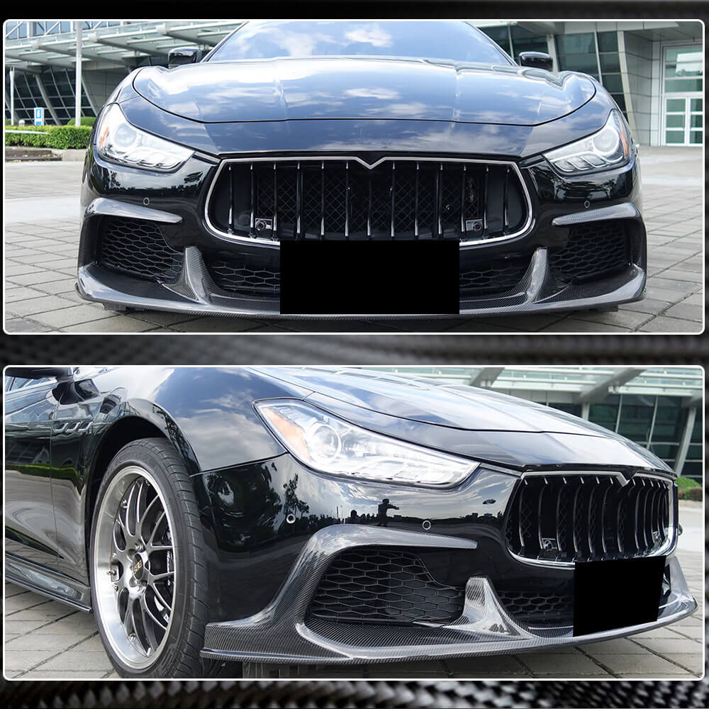 Maserati Ghibli Carbon Fiber Front Bumper Lip Spoiler | Exterior Mods