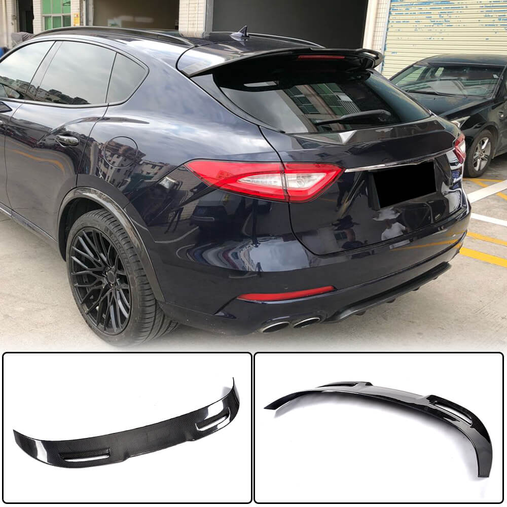 Maserati Levante Carbon Fiber Rear Roof Spoiler & Window Wing Lip