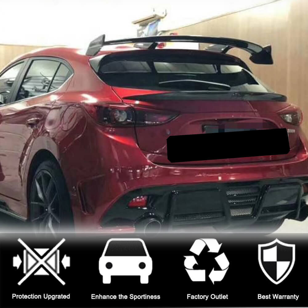 Mazda 3 Axela Carbon Fiber Rear Roof Spoiler Window Wing | Exterior ...
