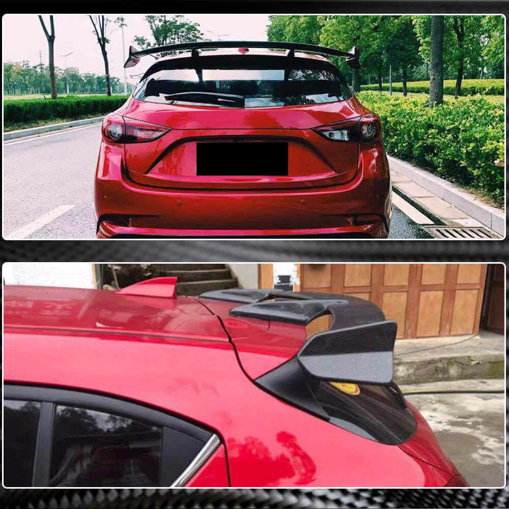 Mazda 3 Axela Carbon Fiber Rear Roof Spoiler Window Wing | Exterior ...