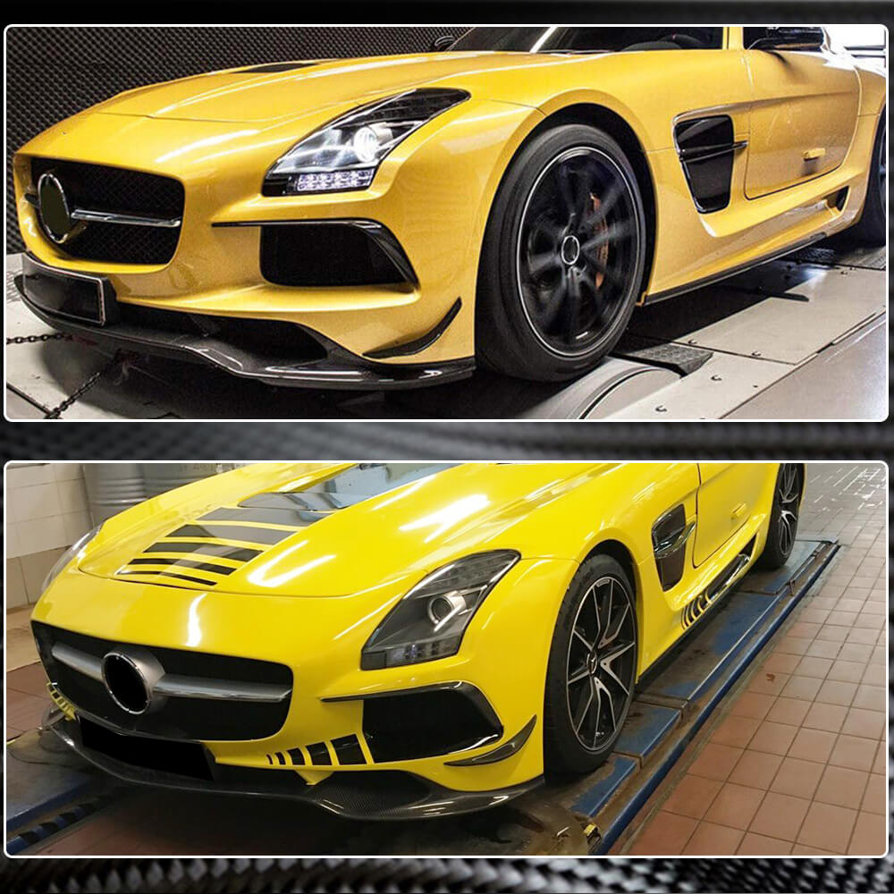 Mercedes Benz SLS AMG R197 C197 Carbon Fiber Front Bumper Lip Spoiler