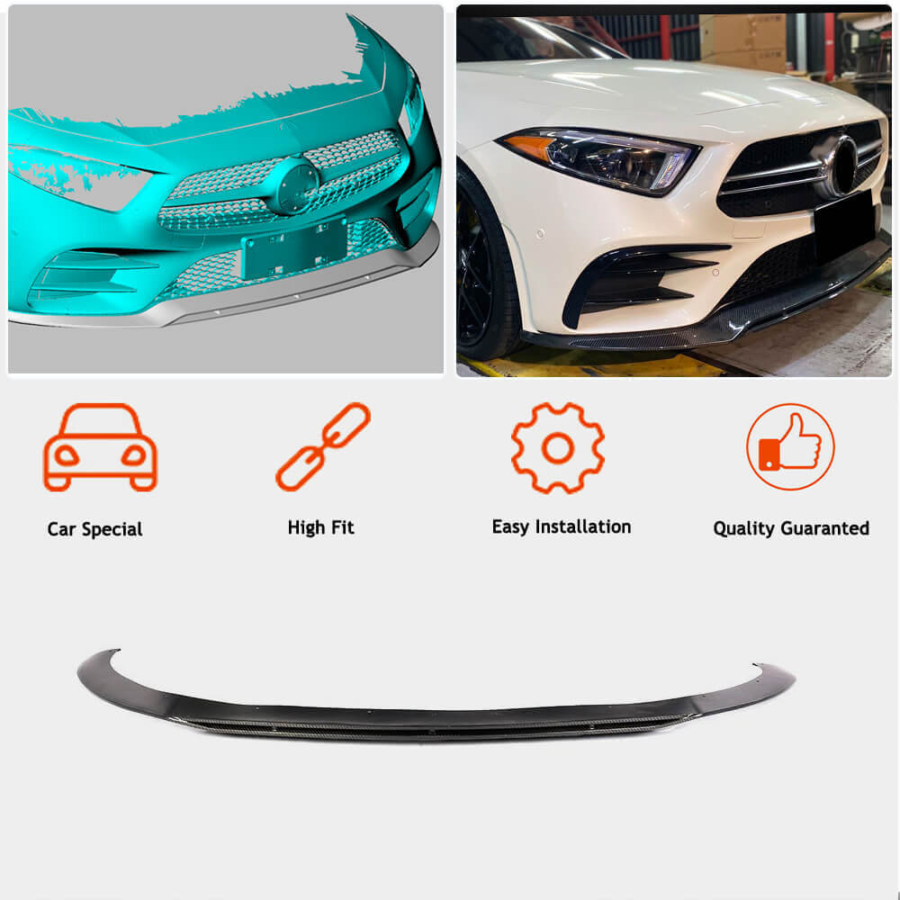 Mercedes Benz C257 CLS53 AMG Carbon Fiber Front Lip Spoiler Splitter ...