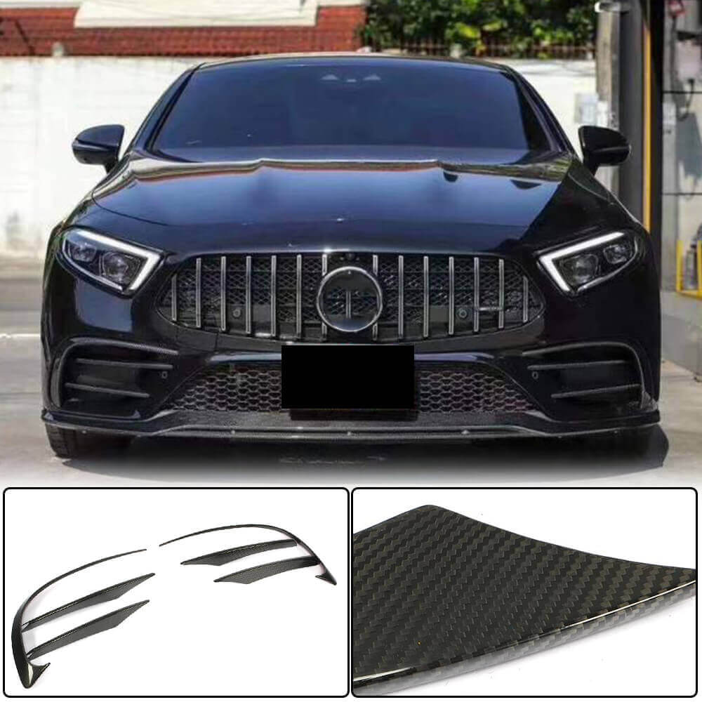 Mercedes Benz CLS Class C257 Carbon Fiber Front Bumper Air Fins Vents