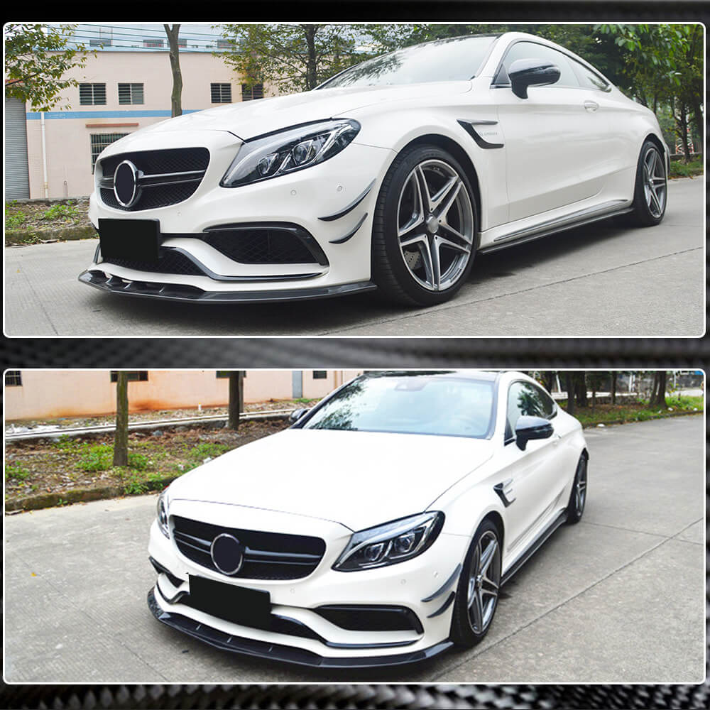 Mercedes Benz W205 C63 Carbon Fiber Front Lip Spoiler | Exterior Mods