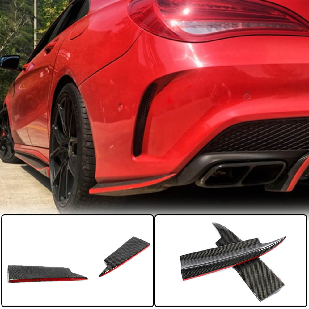 Mercedes Benz W117 C117 CLA45 Carbon Fiber Rear Bumper Canard Splitter ...
