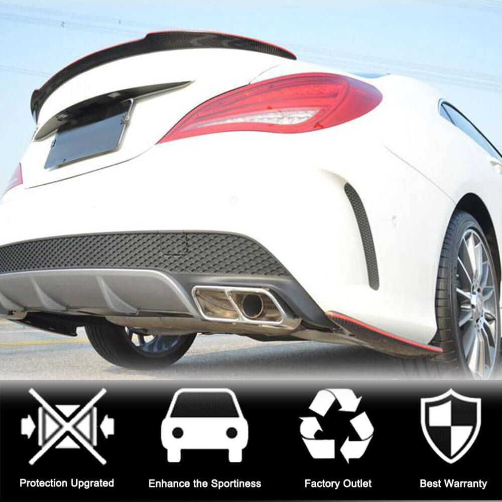 Mercedes Benz W117 C117 CLA45 Carbon Fiber Rear Bumper Canard Splitter ...