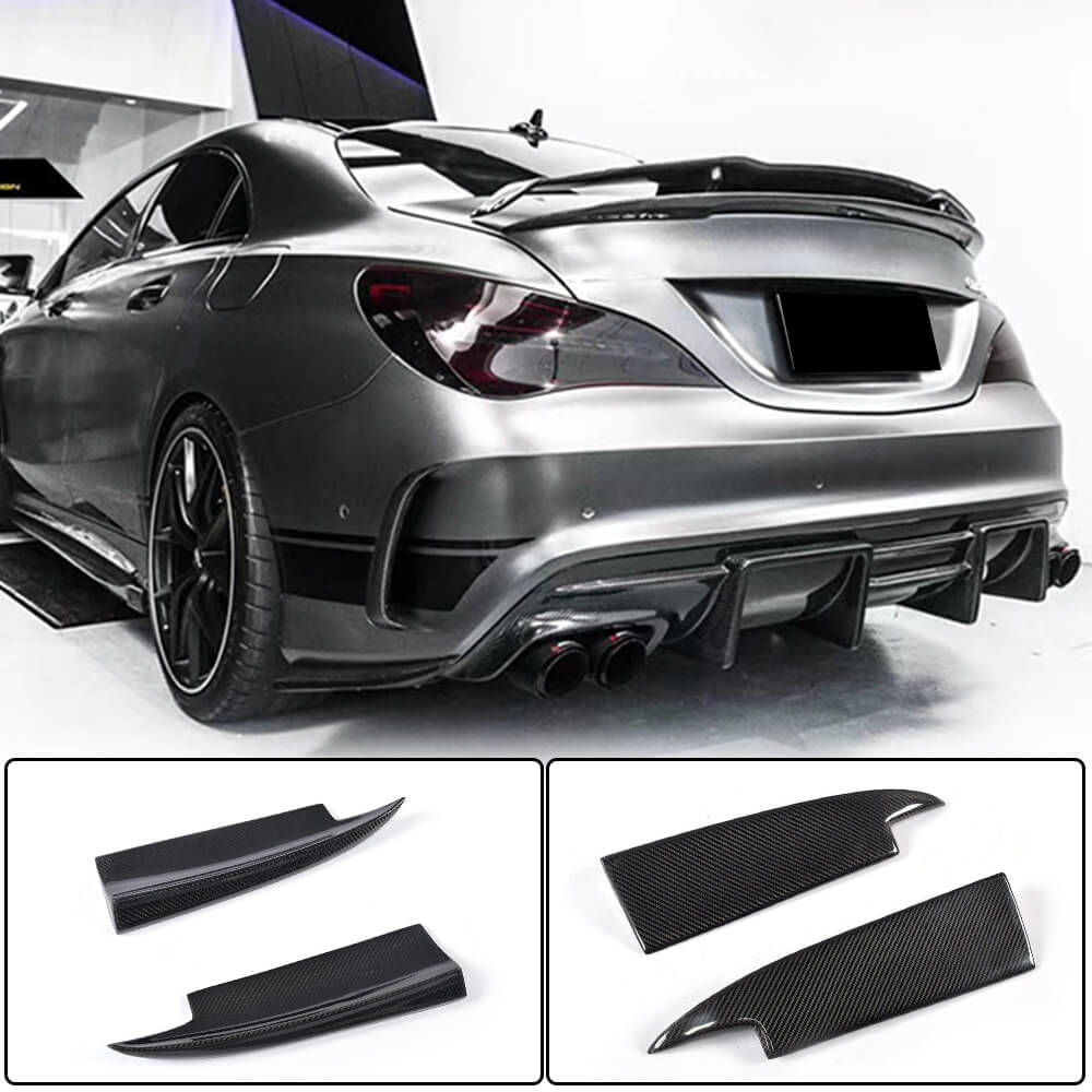 Mercedes Benz W117 C117 CLA45 Carbon Fiber Rear Bumper Canard Splitter ...