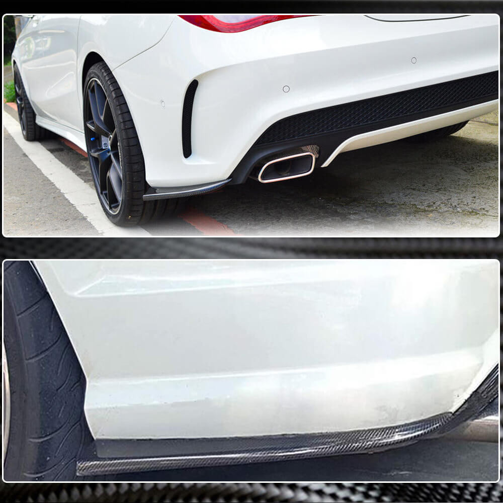 Mercedes Benz W117 C117 CLA45 Carbon Fiber Rear Bumper Canard Splitter ...
