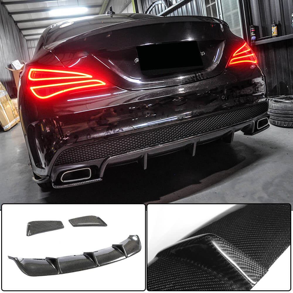 Mercedes Benz W117 C117 CLA200 CLA250 CLA45 Carbon Fiber Rear Diffuser ...
