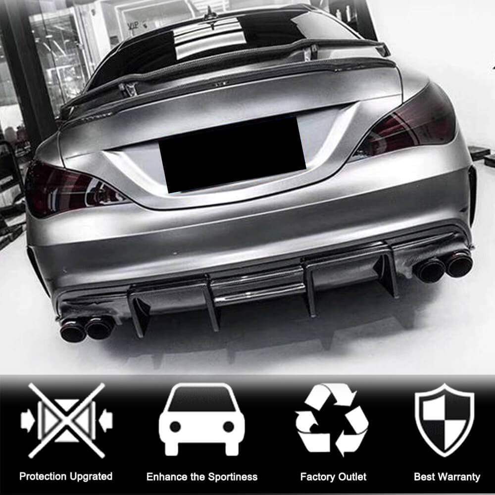 Mercedes Benz W117 C117 CLA250 CLA45 Carbon Fiber Rear Bumper Diffuser ...